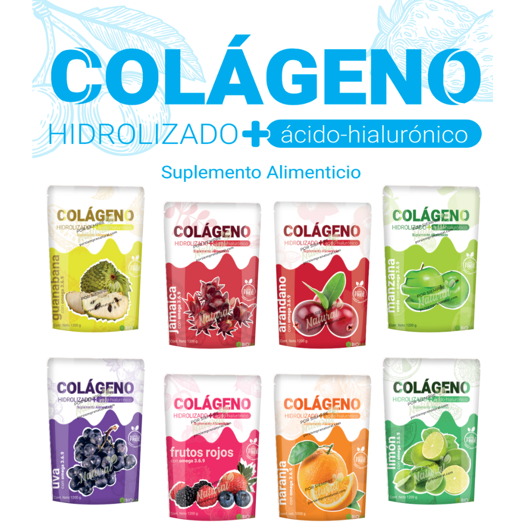 Colágeno Hidrolizado 1.2kg Sabor Arándano – Por Siempre Natural