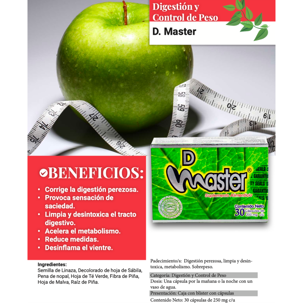 D. Master 30 Cápsulas – Por Siempre Natural